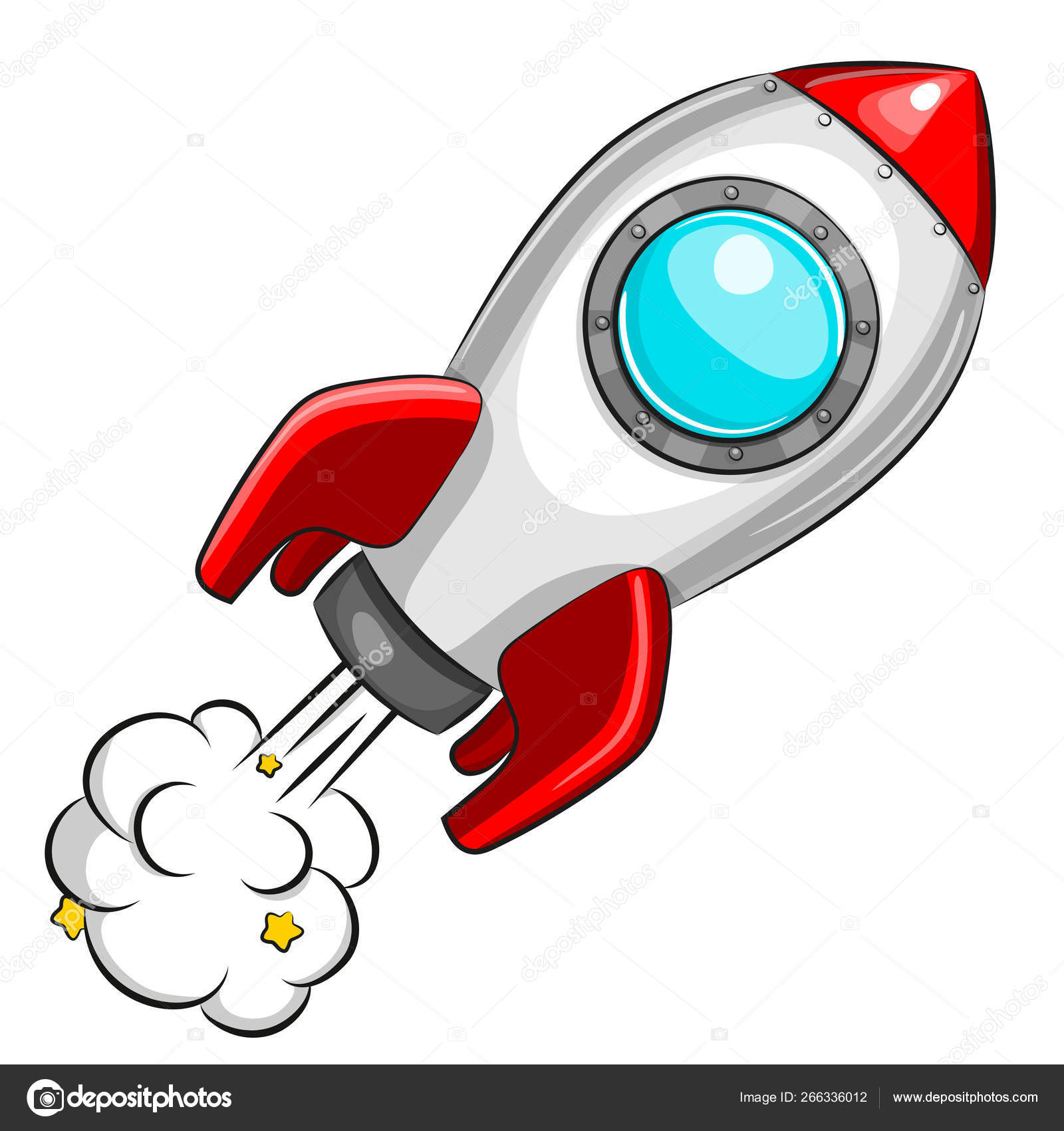 Flying white rocket on white background Stock Vector by ©Reginast777 ...