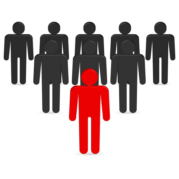 Set Stick Figures Leader Team Concept Flat Isometric Style Vector Stock ...