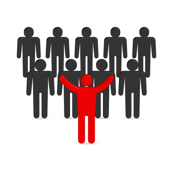Set Stick Figures Leader Team Concept Flat Isometric Style Vector Stock ...