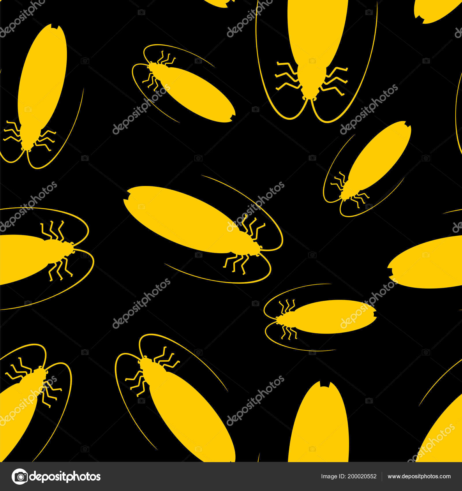 Cockroach Pattern Seamless Insect Background Beetle Ornament Bug ...