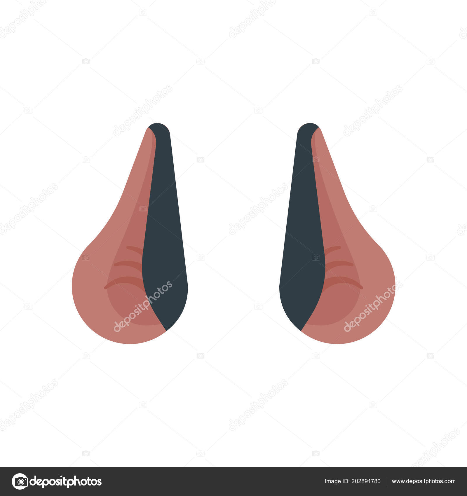 Ears Bat Isolated Template Night Animal Vector Illustratio Stock Vector ...