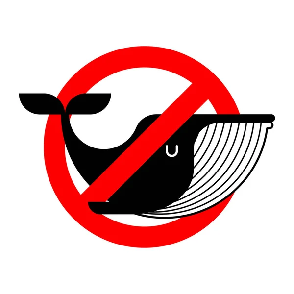 Detén a Whale. Está prohibido para los animales submarinos. Señal roja ...