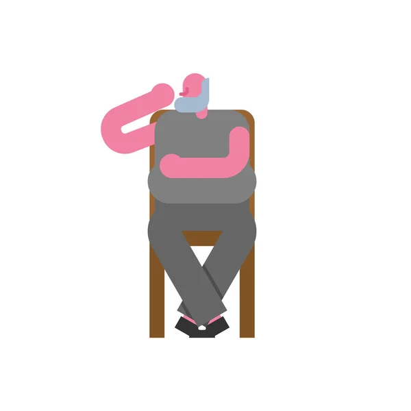 Guy Masturbates On Chair Onanism On Armchair — Stock Vector