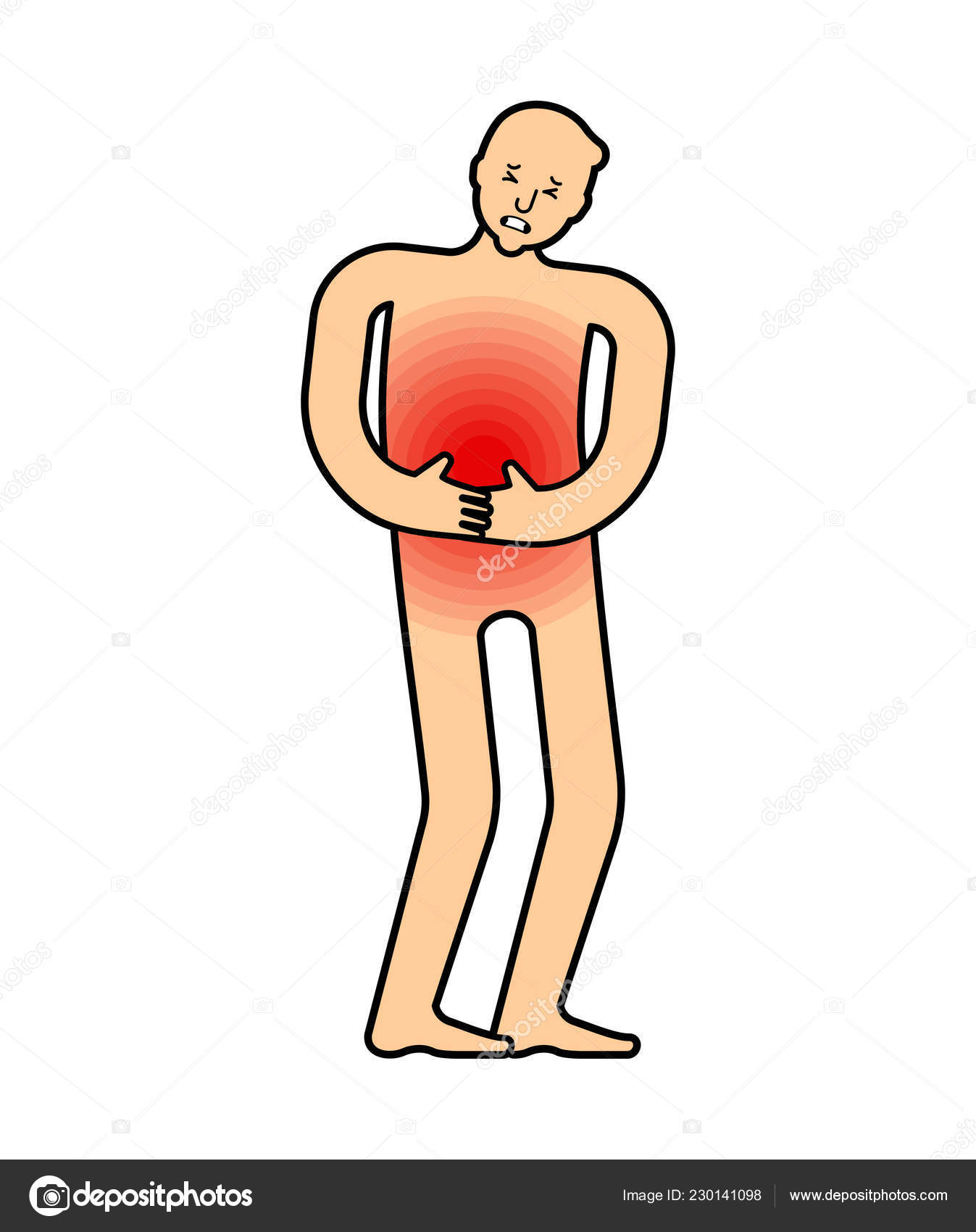 Ikon Rasa Sakit Manusia Tanda Tangan Orang Sakit Penyakit Simbol Vektor ...