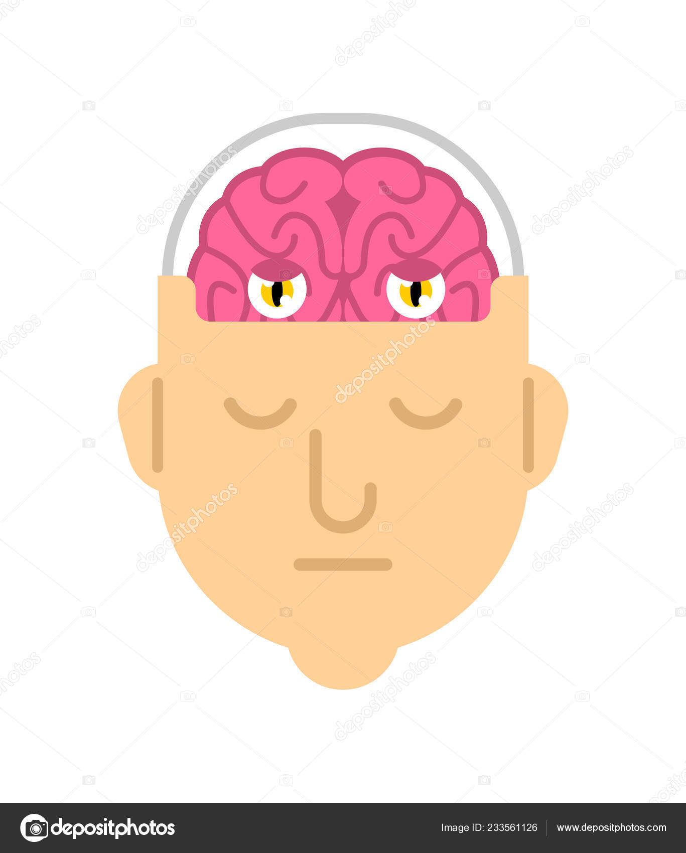 Human Brain With Eyes