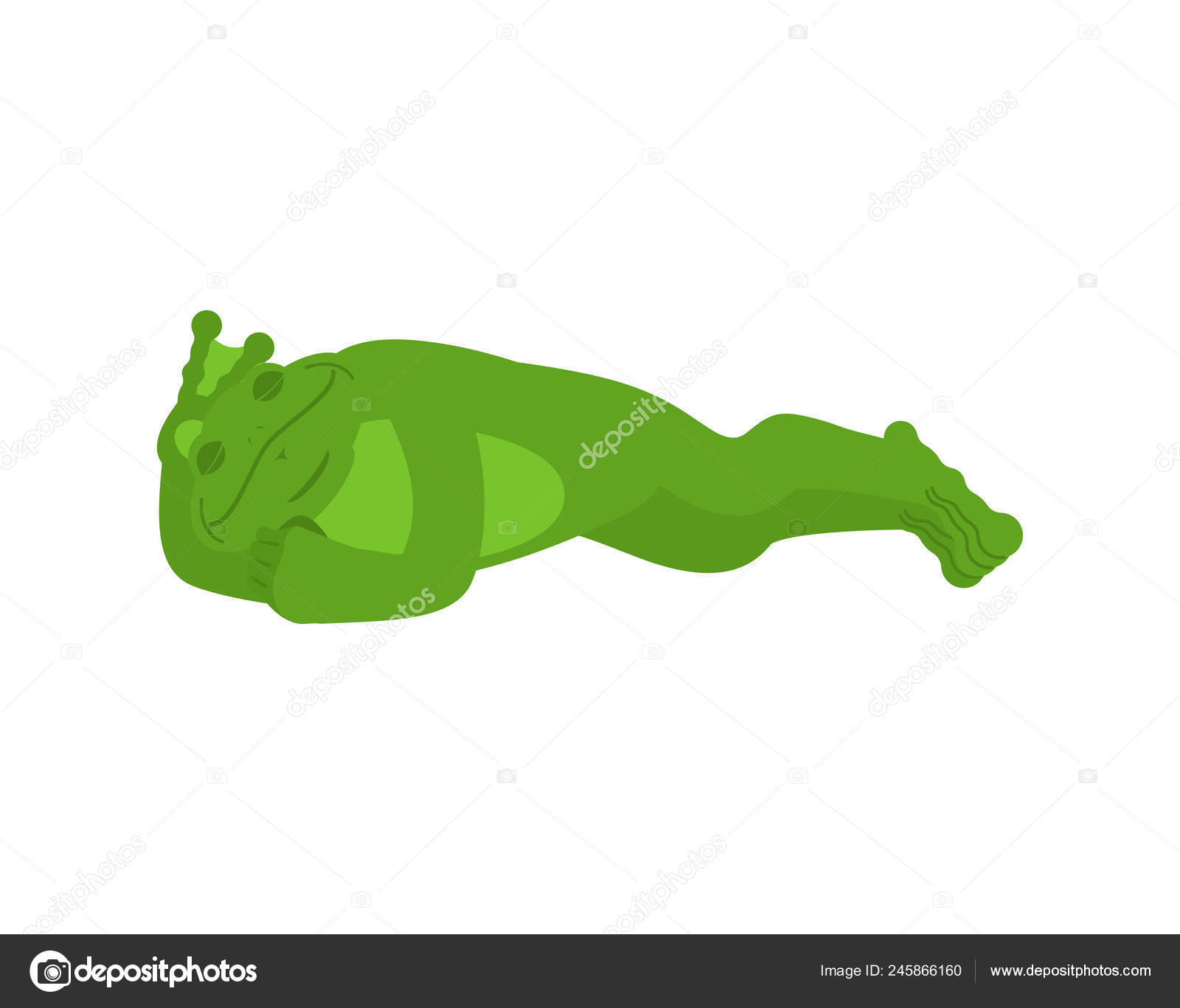 Frog Sleeping Toad Asleep Emotions Anuran Dormant Vector Illustration ...