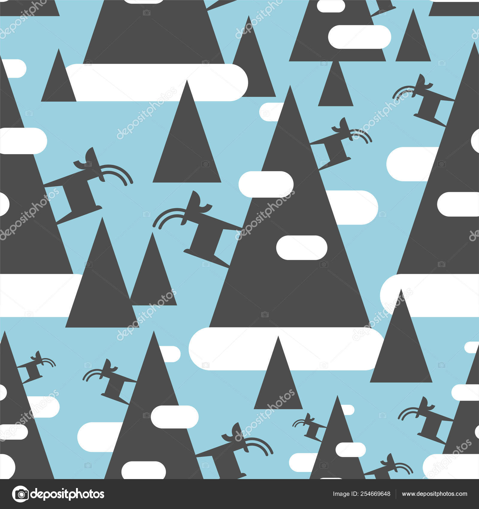 Mountain goat on rock pattern seamless. Animal vector background Stock ...