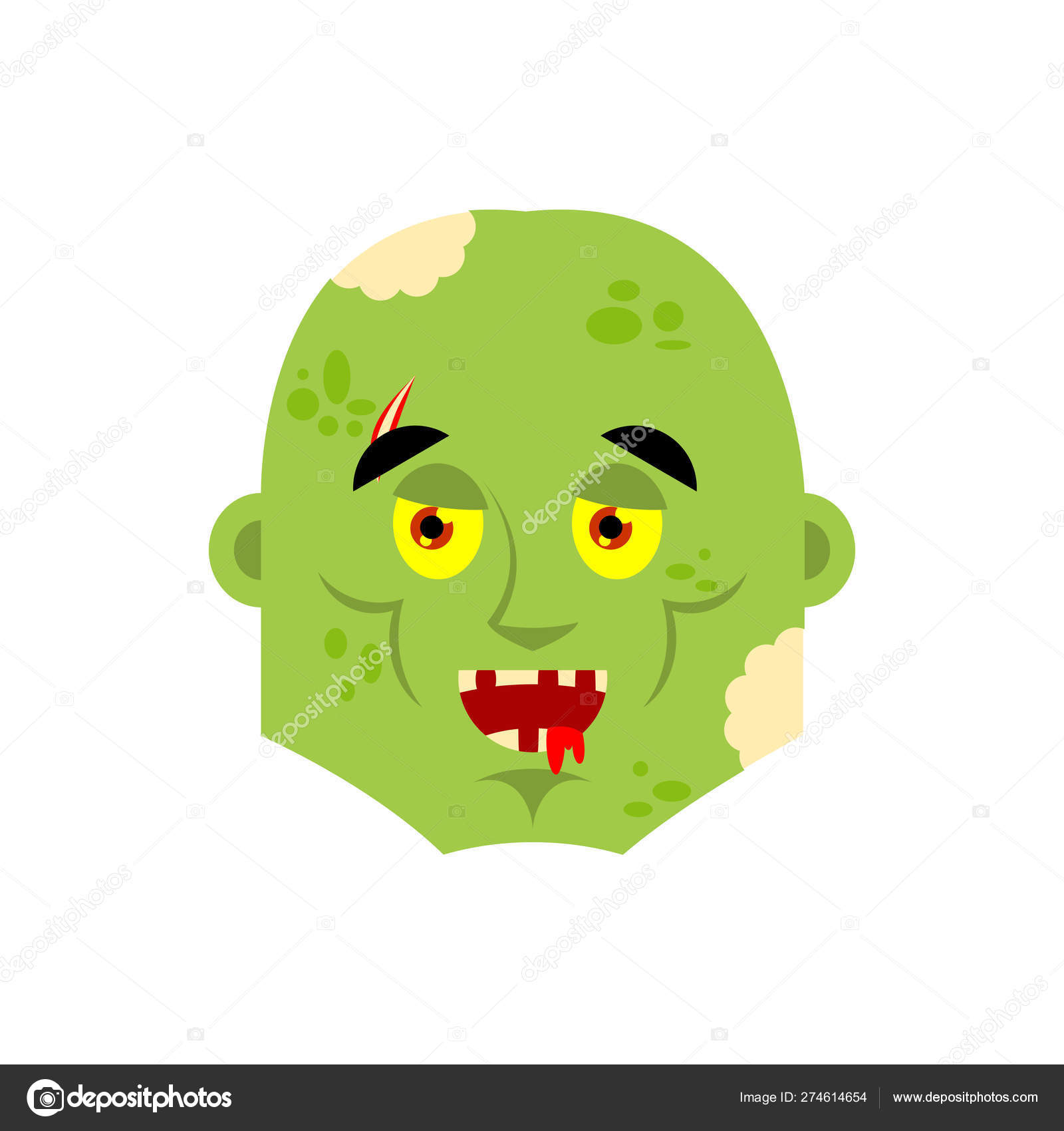Zombie happy emoji. Living Dead merry emotions avatar. Undead Jo Stock ...