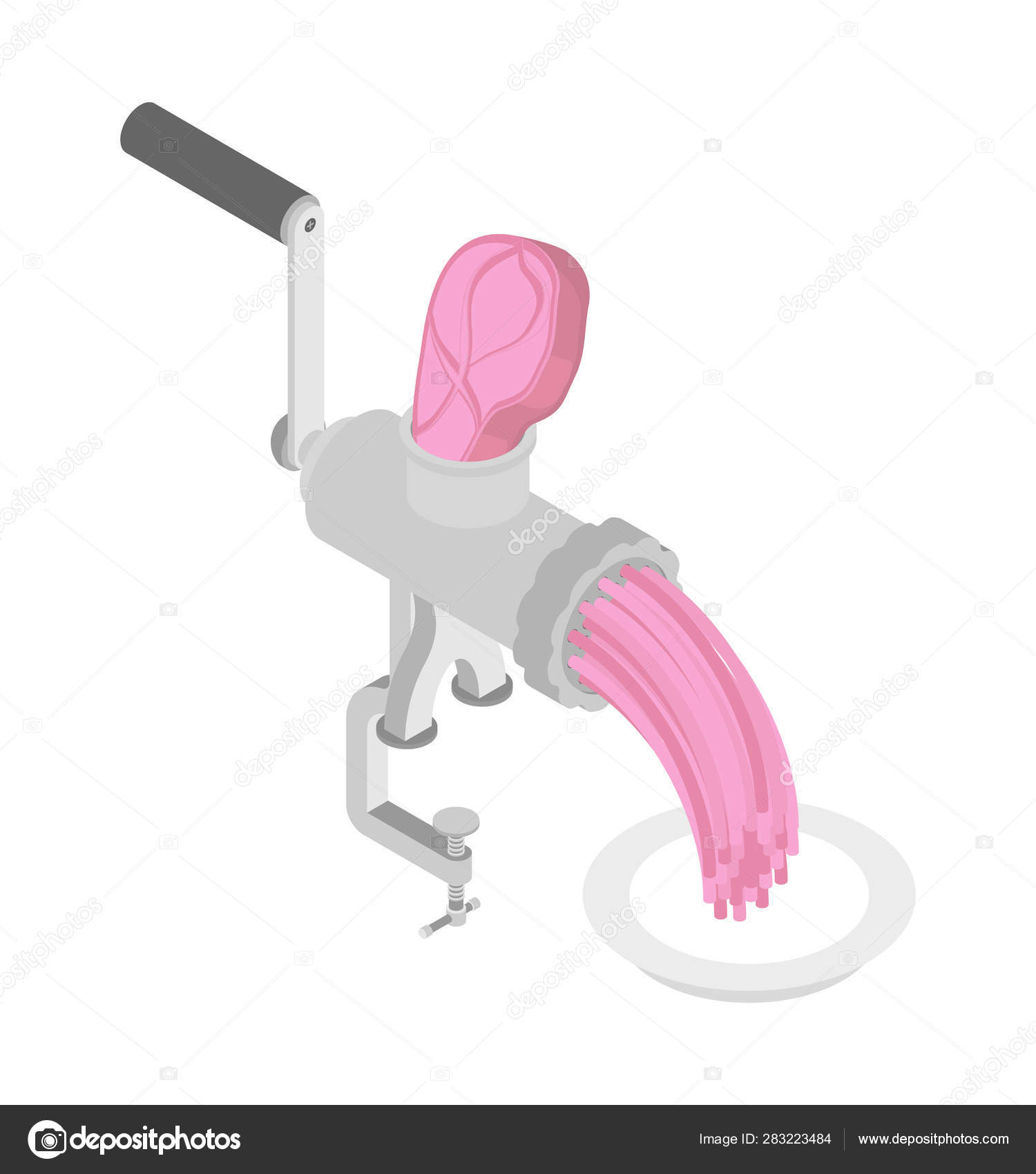 Mincer and minced meat isolated. Vector meat-chopper Stock Vector by ...