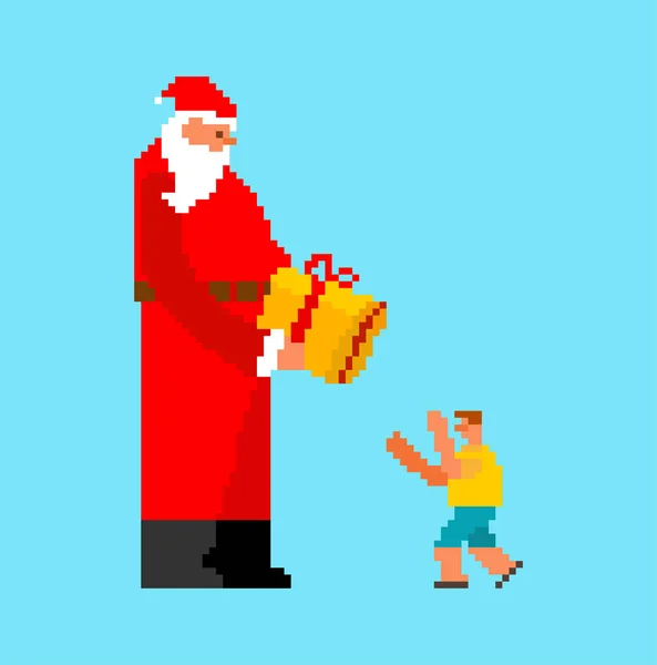 Santa claus retro 8 bit - pixel art style vector illustration Stock ...