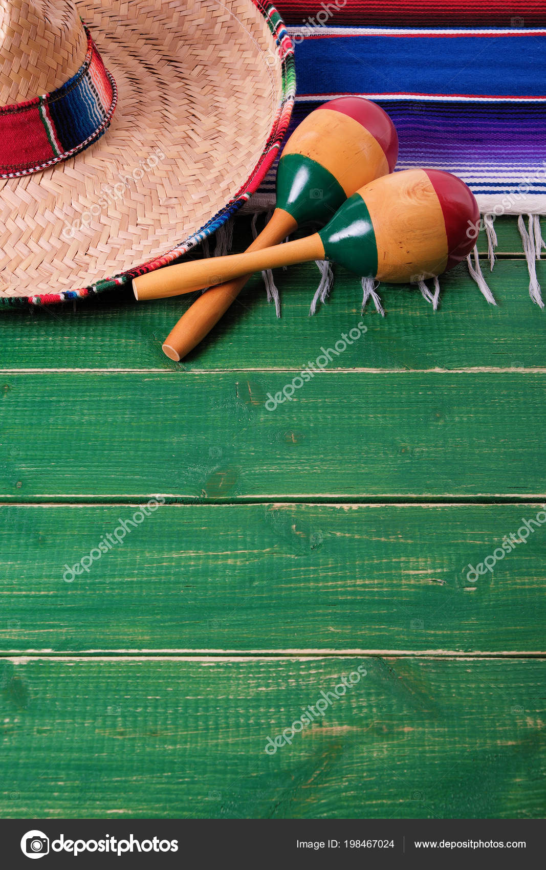 Mexico Cinco Mayo Border Background Mexican Sombrero Maracas Vertical ...