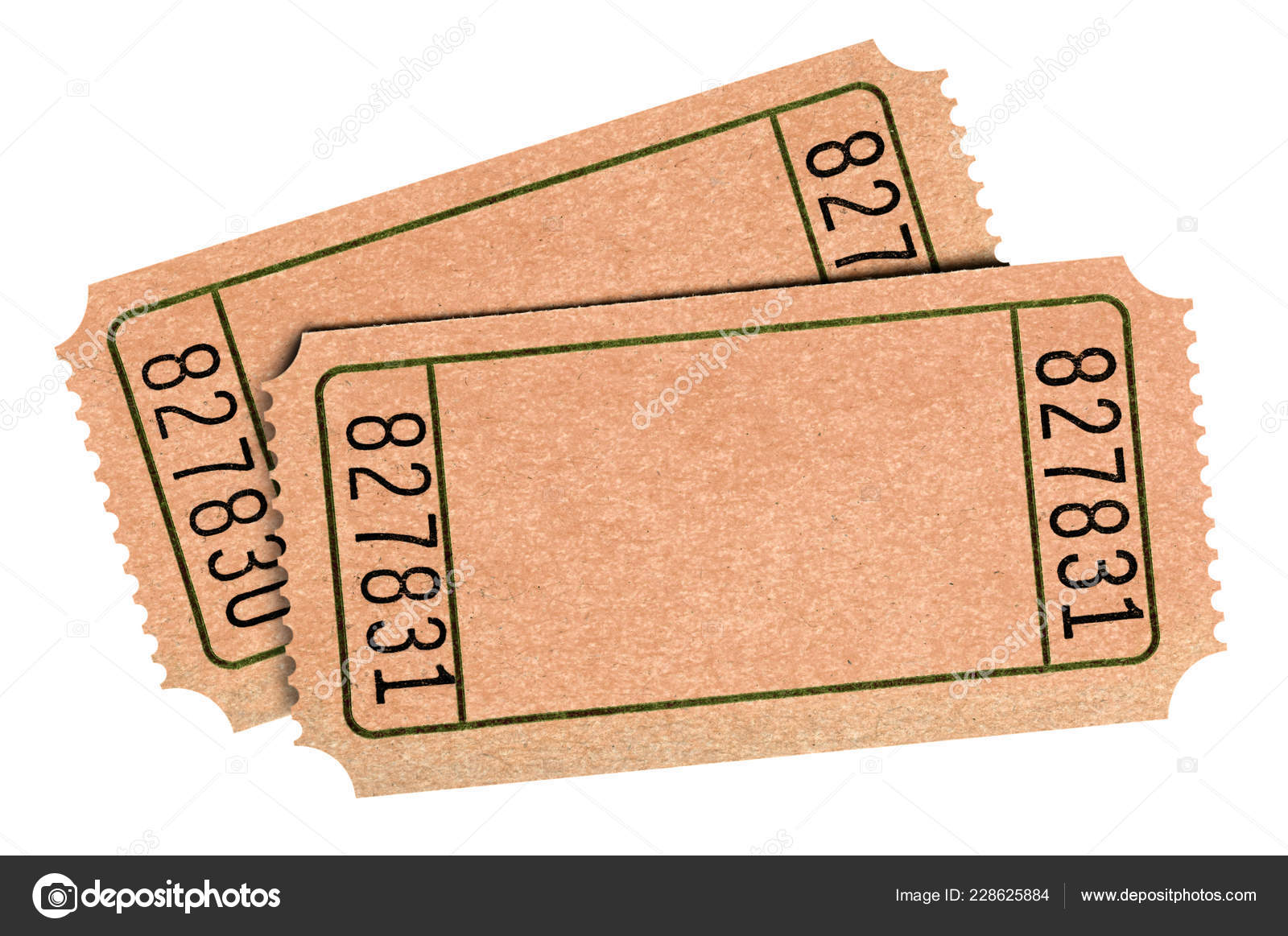 Old Blank Raffle Tickets Isolated White Background — Stock Photo ...
