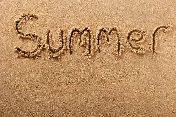 Summer beach sand writing — Stock Photo © david_franklin #109809398