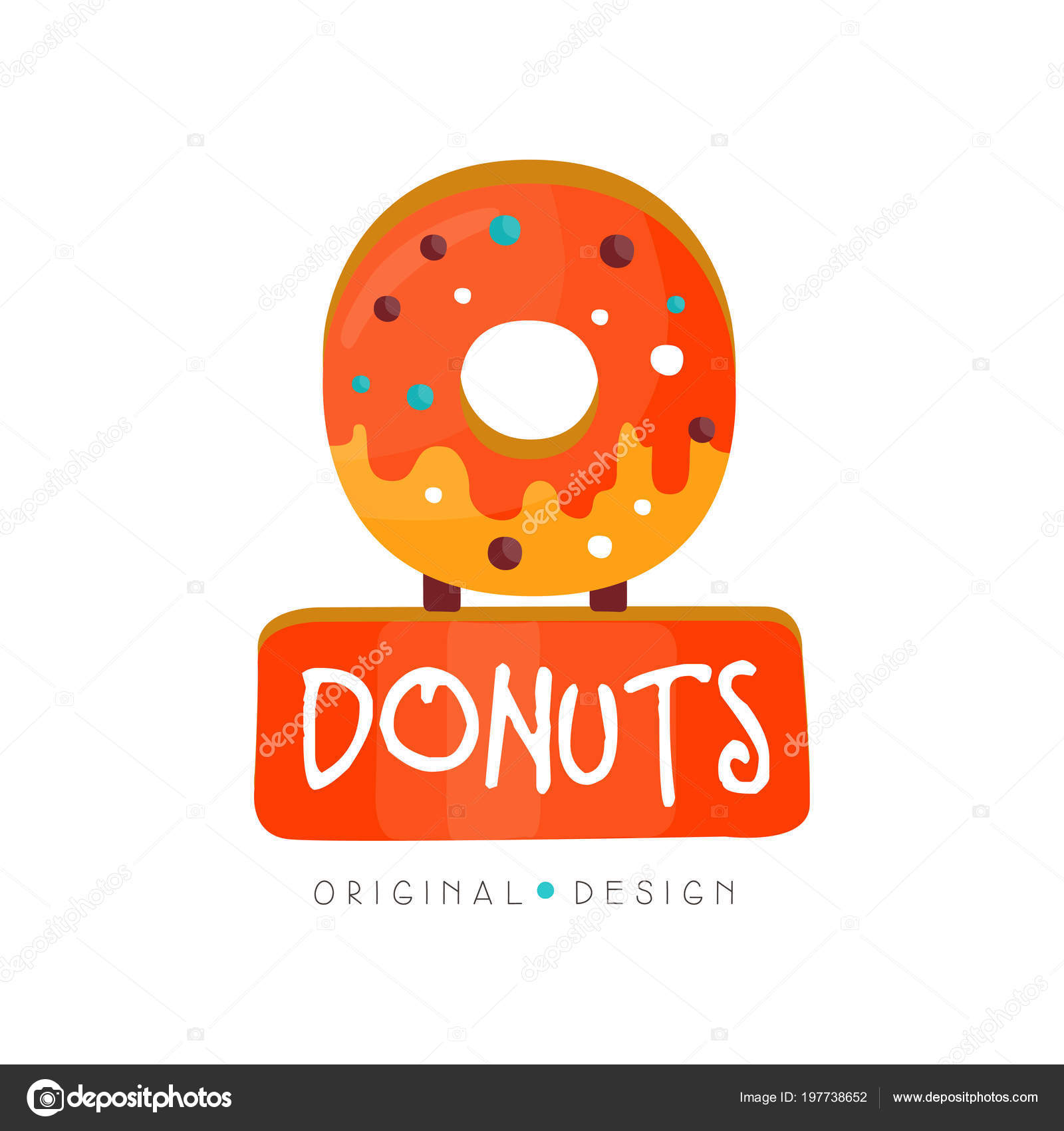 Donut logo original design, bakery and pastry shop label vector ...