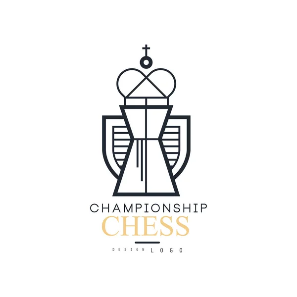 Chess championship logo, emblem with King chess, design element for ...