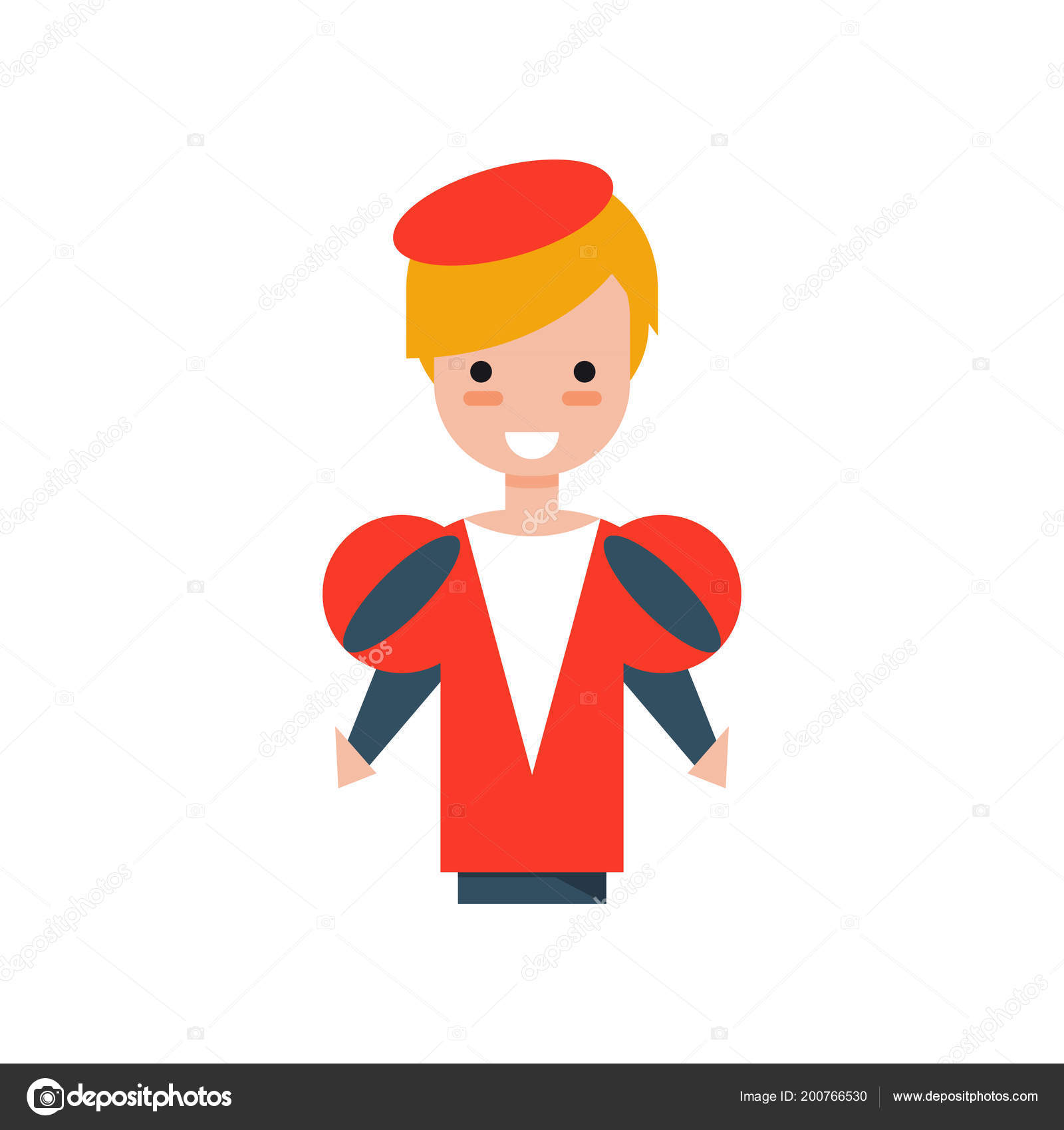 Male actor in medieval suit vector Illustration on a white background ...