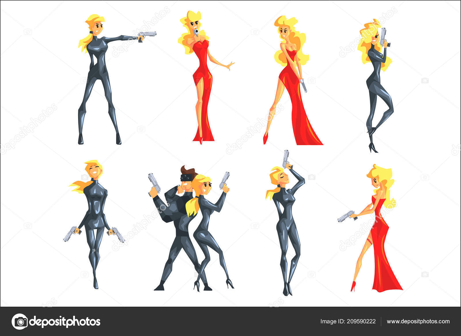 Secret Service Female Agent Undercover. Sexy Blond Woman Professional ...