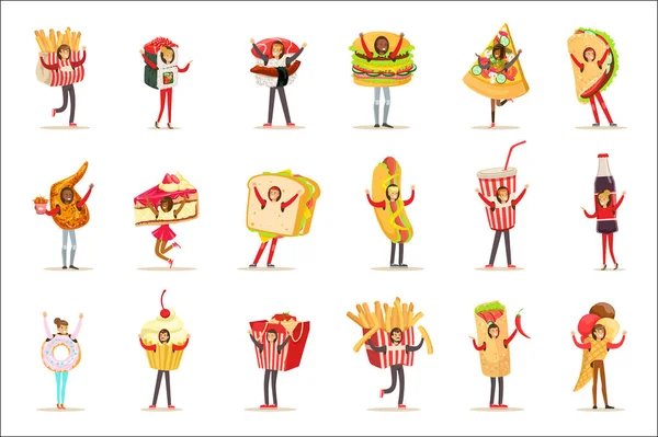 People Wearing Fast Food Snacks Costumes Disguised As Cafe Menu Items ...