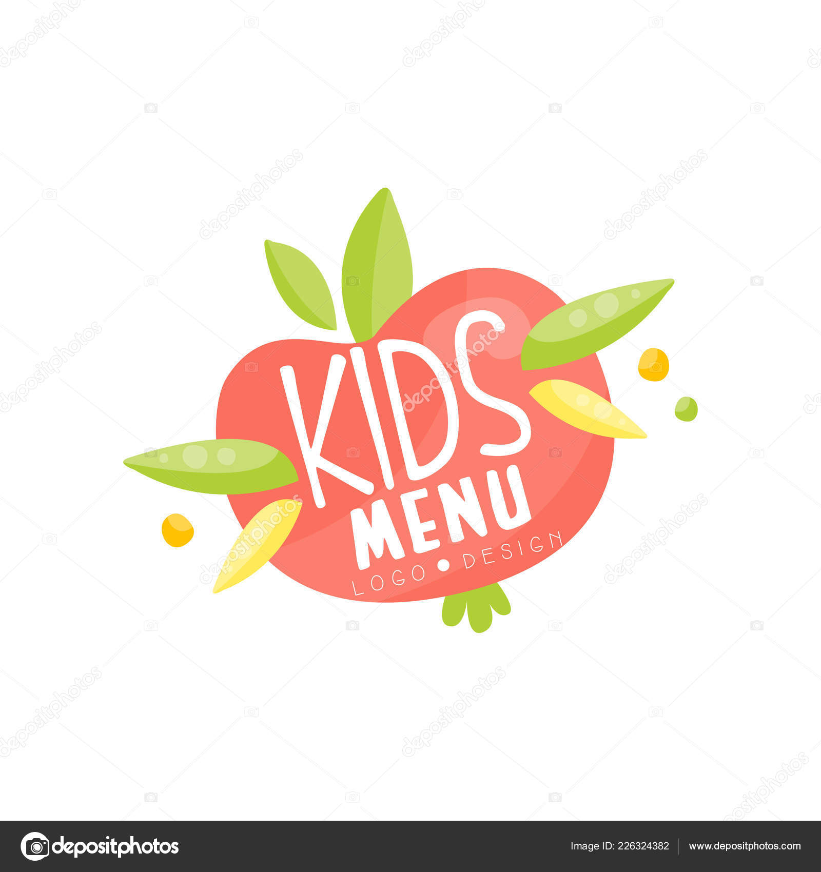 Kids menu logo, healthy organic food banner or poster vector ...