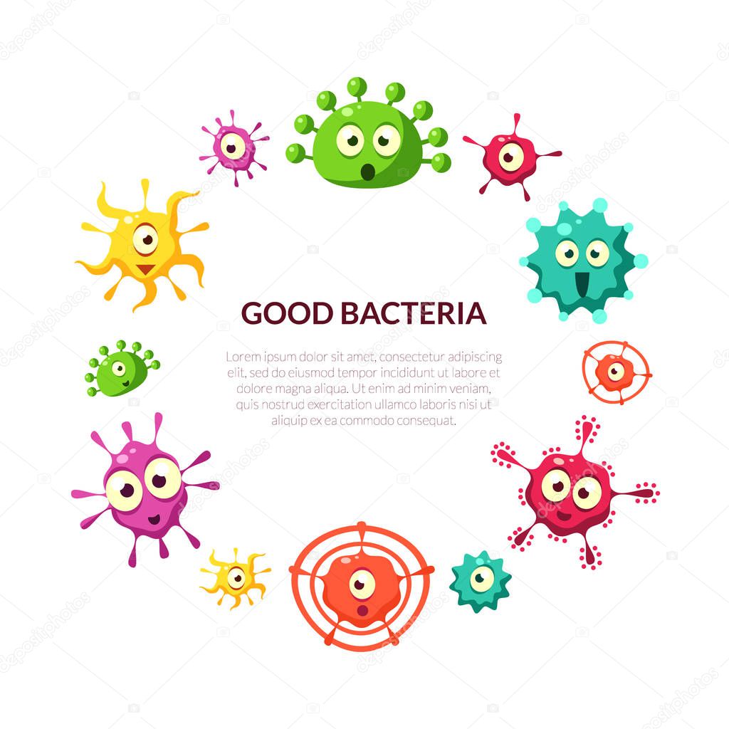 Buena plantilla de banner de bacterias con lindo patr n de ...