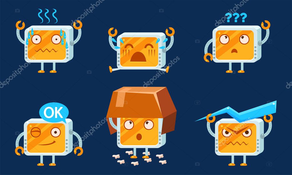 Funny Computer Monitores Personajes conjunto, Monobloque lindo en ...