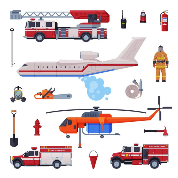 Fire Fighting Infographic Flat Design Fire Engine Vector Illustration Stock Vector Image by ...