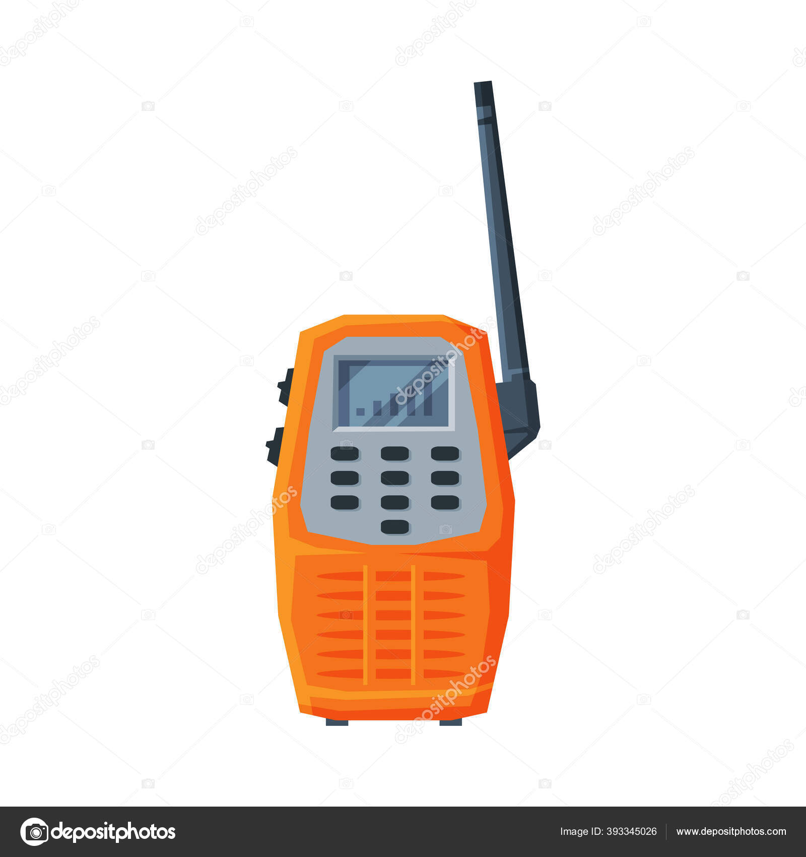 Modern Handheld Radio Transmitter, Orange Portable Radio Device with ...