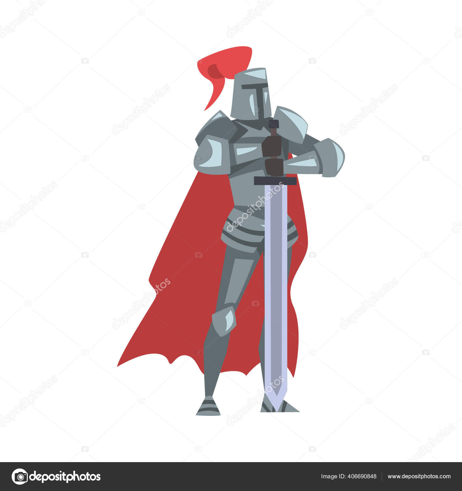 Medieval Knight, Chivalry Warrior Character in Full Heavy Body Armor ...