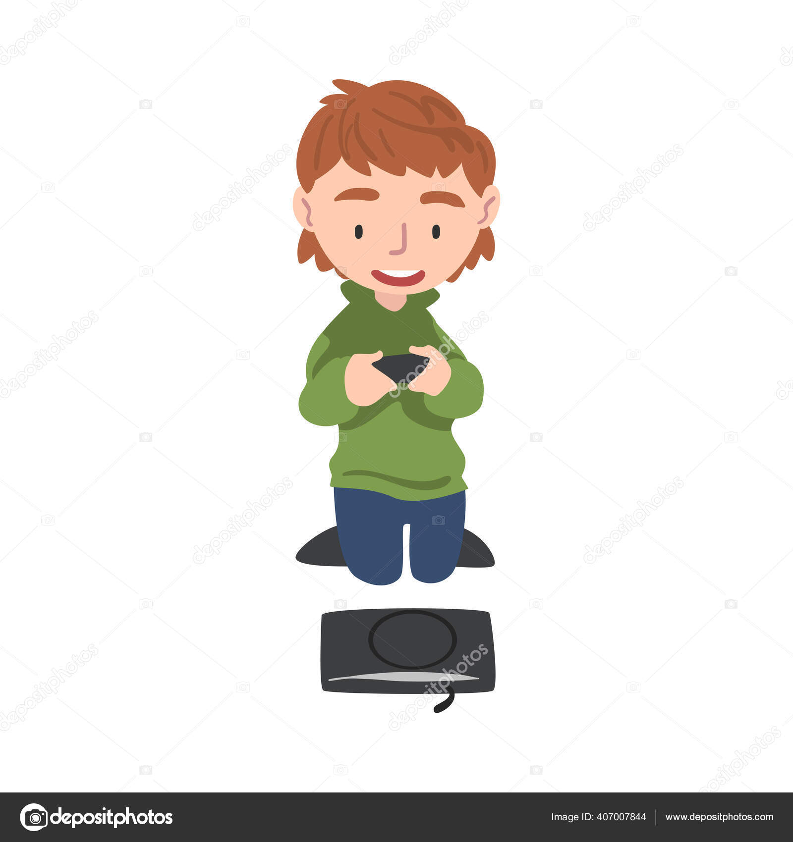 Boy játék videojátékok konzol, aranyos gyerek gazdaság játék vezérlő ...