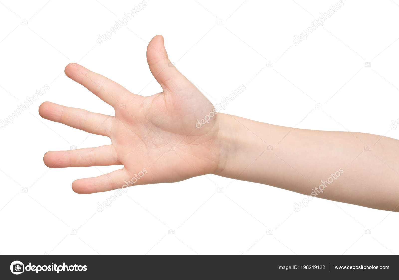 Kid hand shows number five on white background Stock Photo by ©Milkos ...