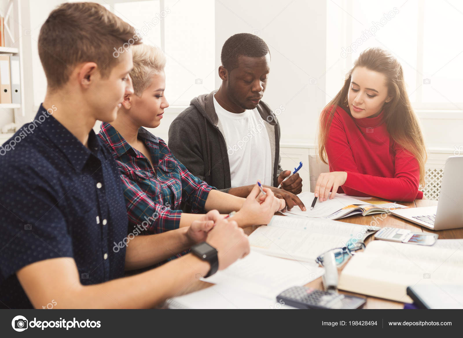 Diverse Group Of Students Studying