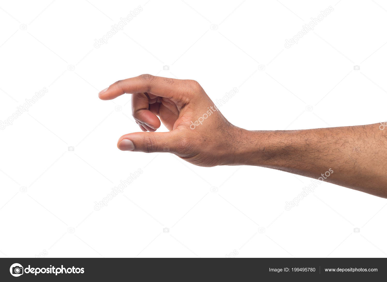 Male hand measuring something, cutout, gesture ⬇ Stock Photo, Image by ...