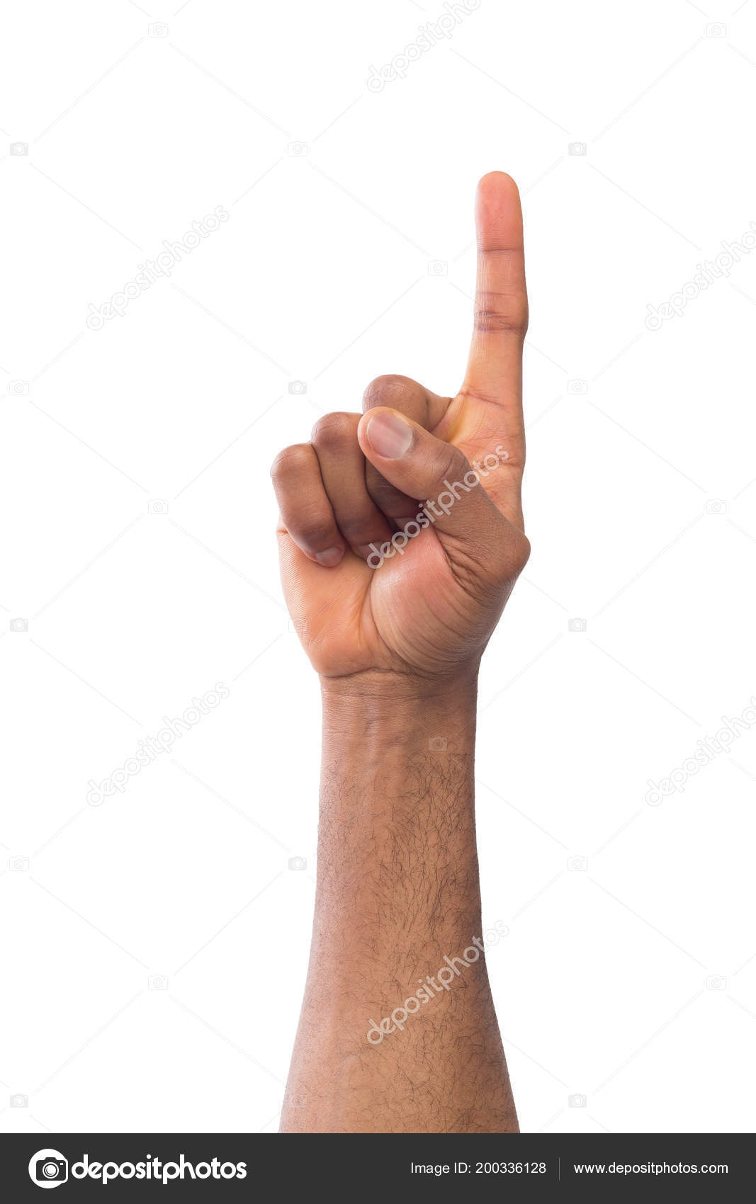 Black hand showing number one isolated Stock Photo by ©Milkos 200336128