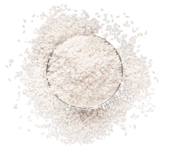 Pile of rice top view isolated on white background — Stock Photo ...