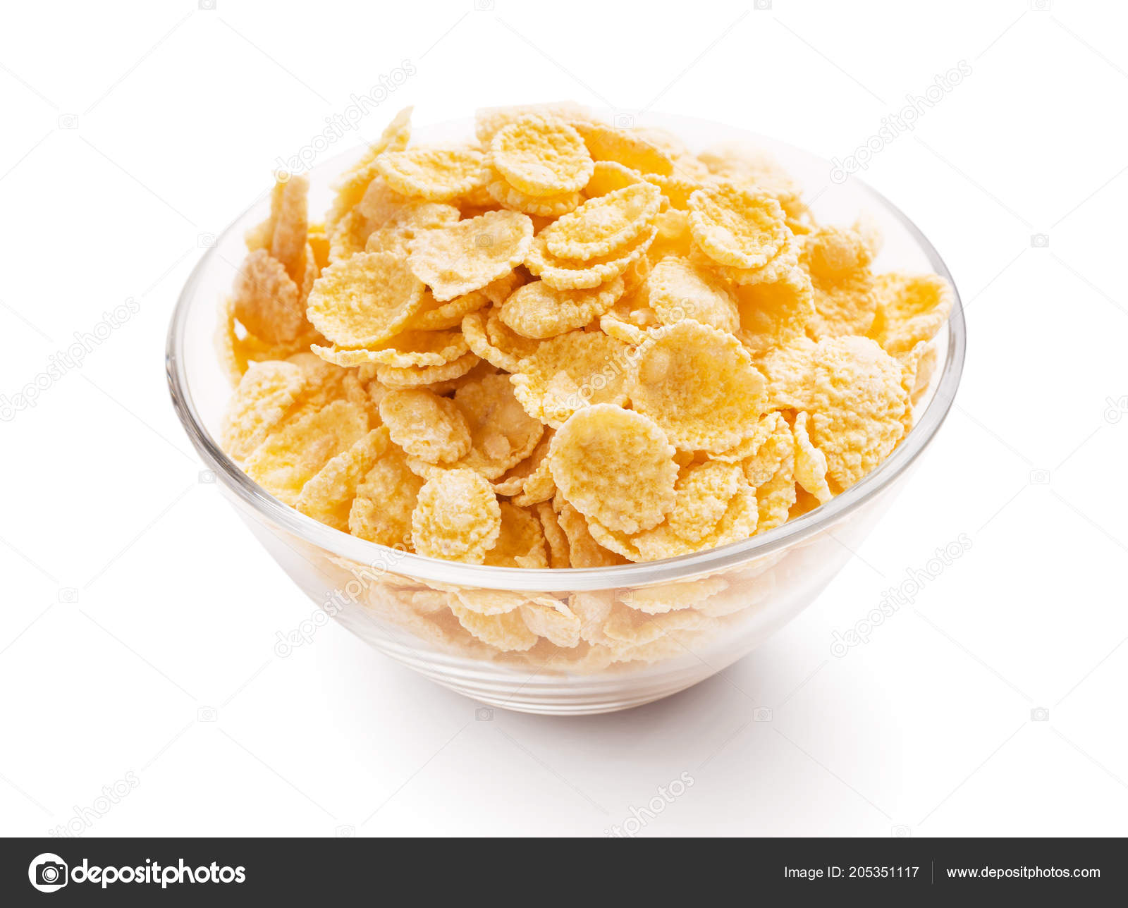 Corn flakes on white background Stock Photo by ©Milkos 205351117