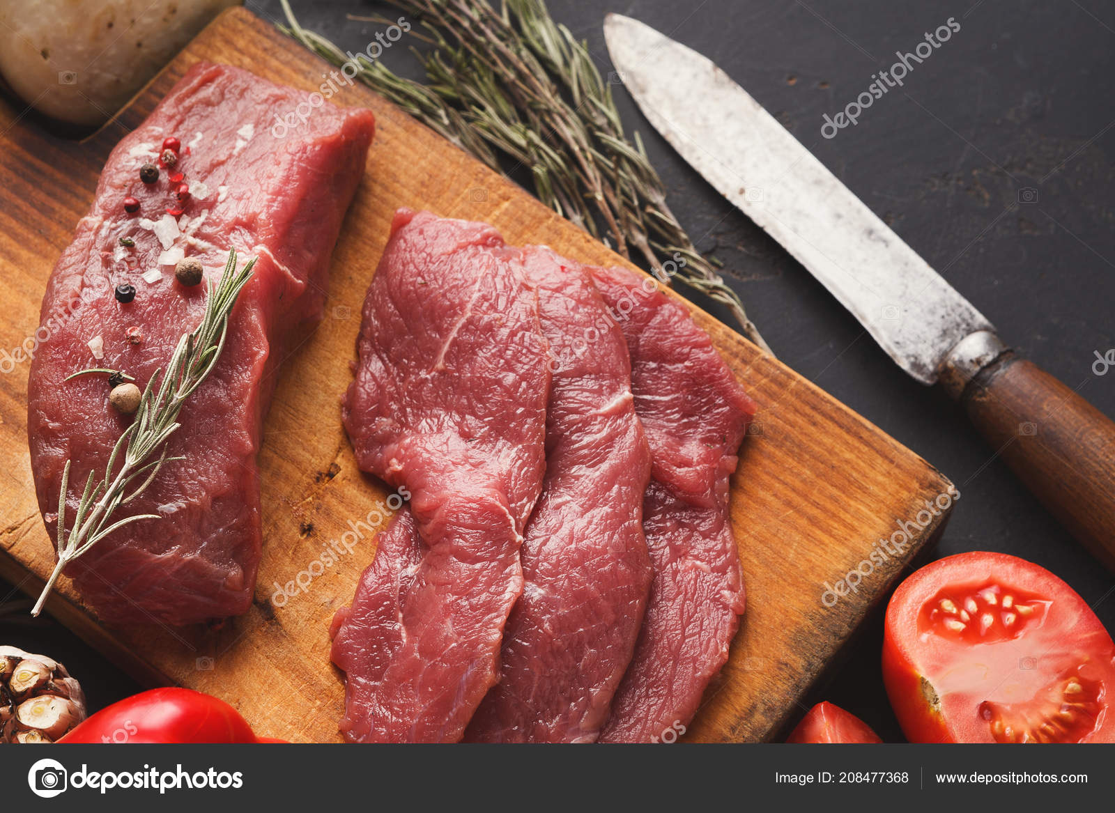 Raw beef filet mignon steaks on wooden board Stock Photo by ©Milkos ...