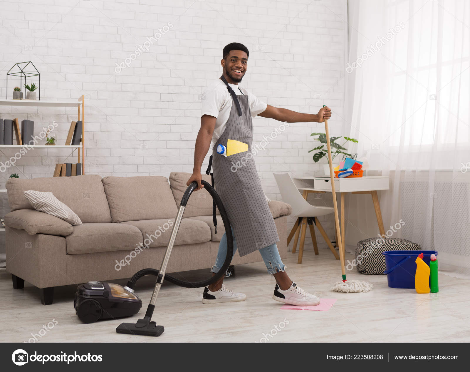 Man House Cleaning