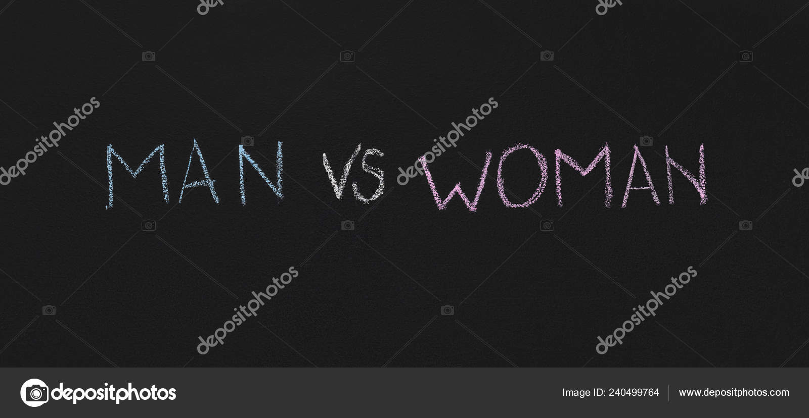Words Man vs Woman written on chalkboard — Stock Photo © Milkos #240499764