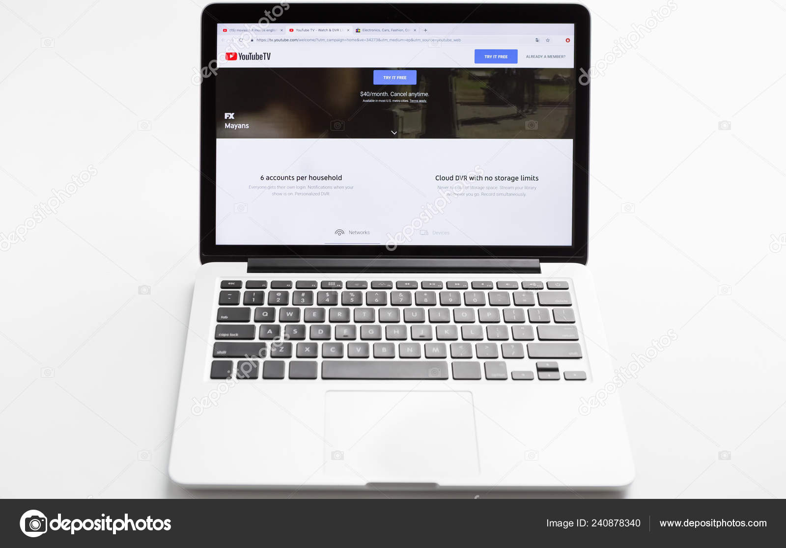 Youtube video service on computer screen close-up. — Stock Editorial ...