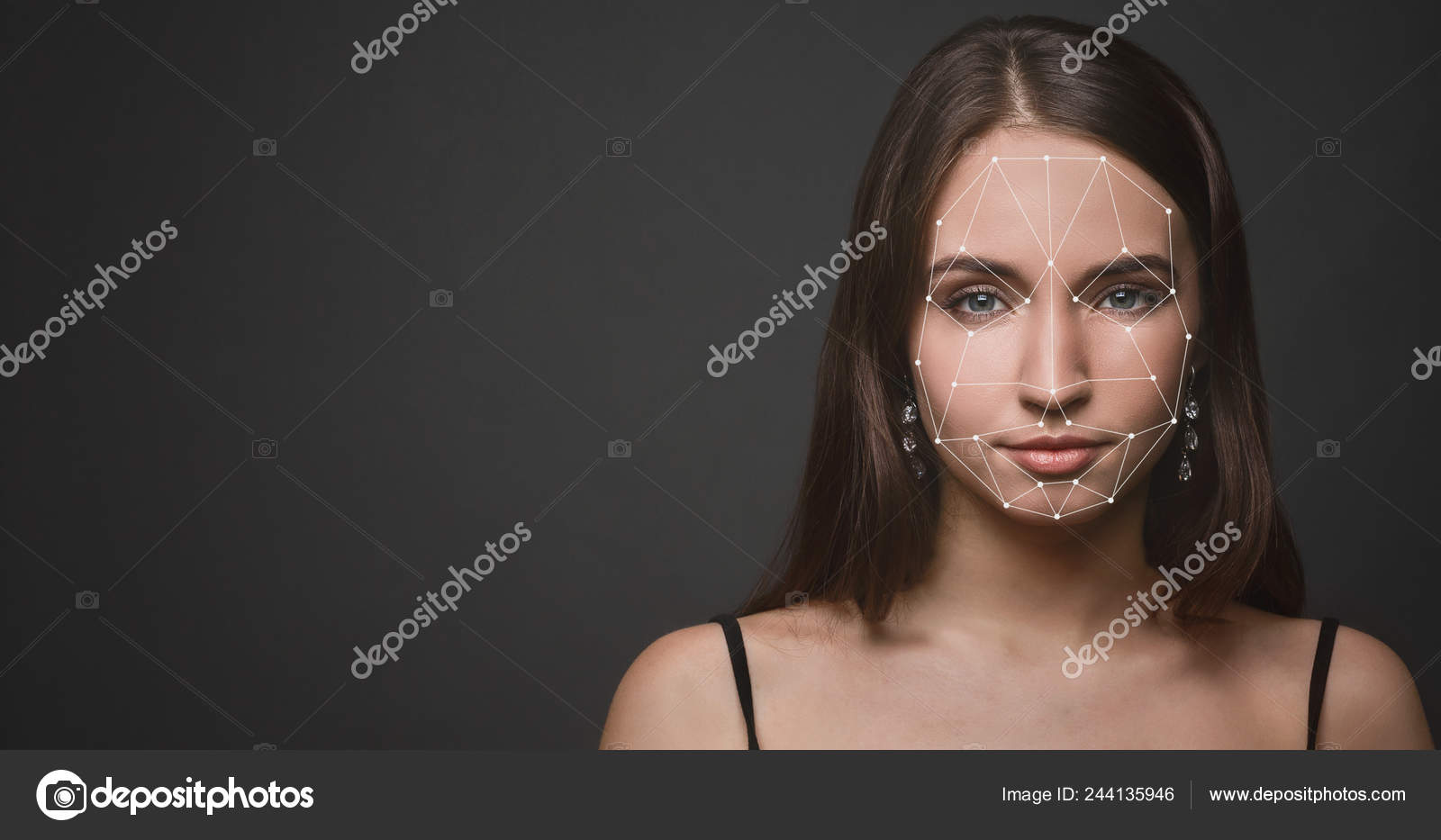 Futuristic and technological scanning of face for facial recognition ...