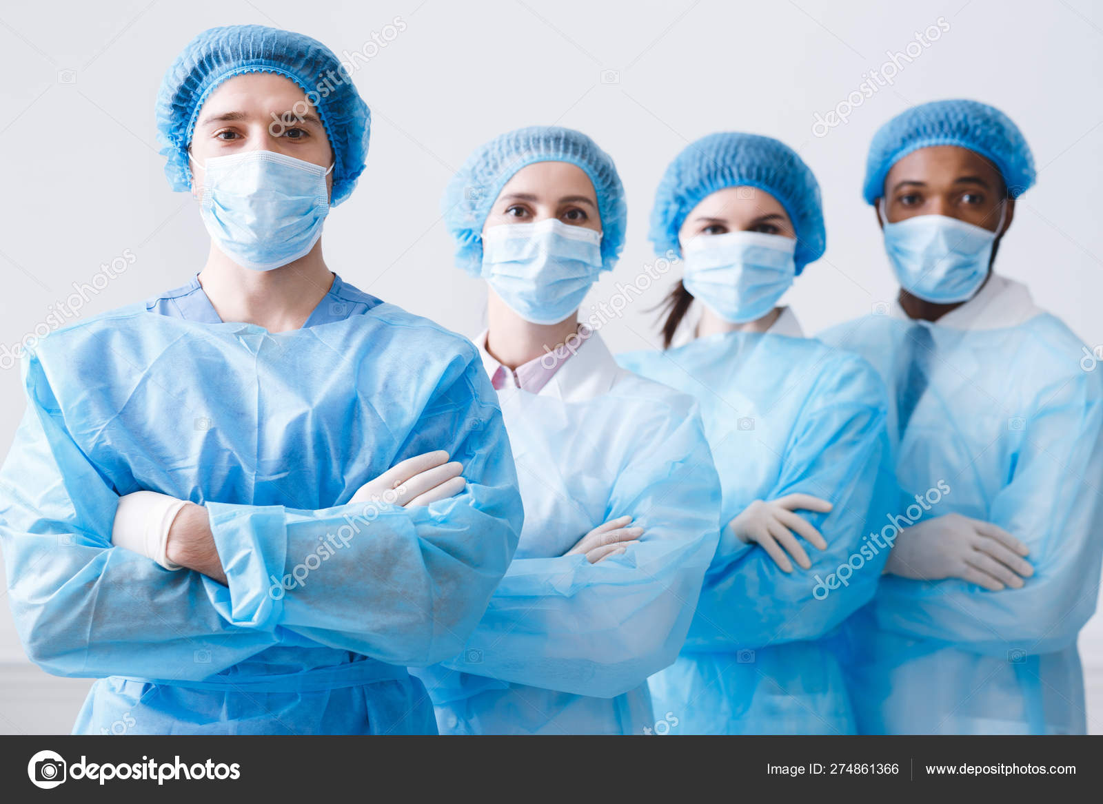 Surgeons Team Ready for Surgery. Practitioners Wearing Protective ...