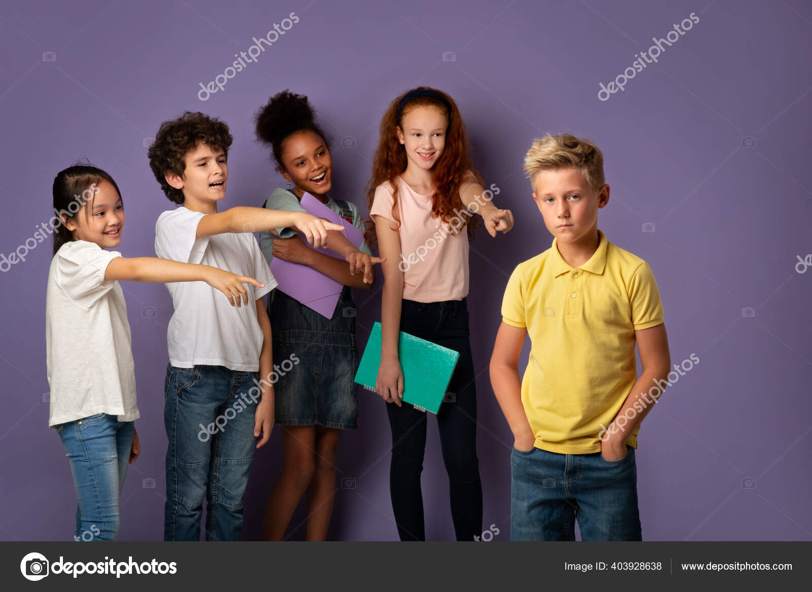 Group Of Sad Kids