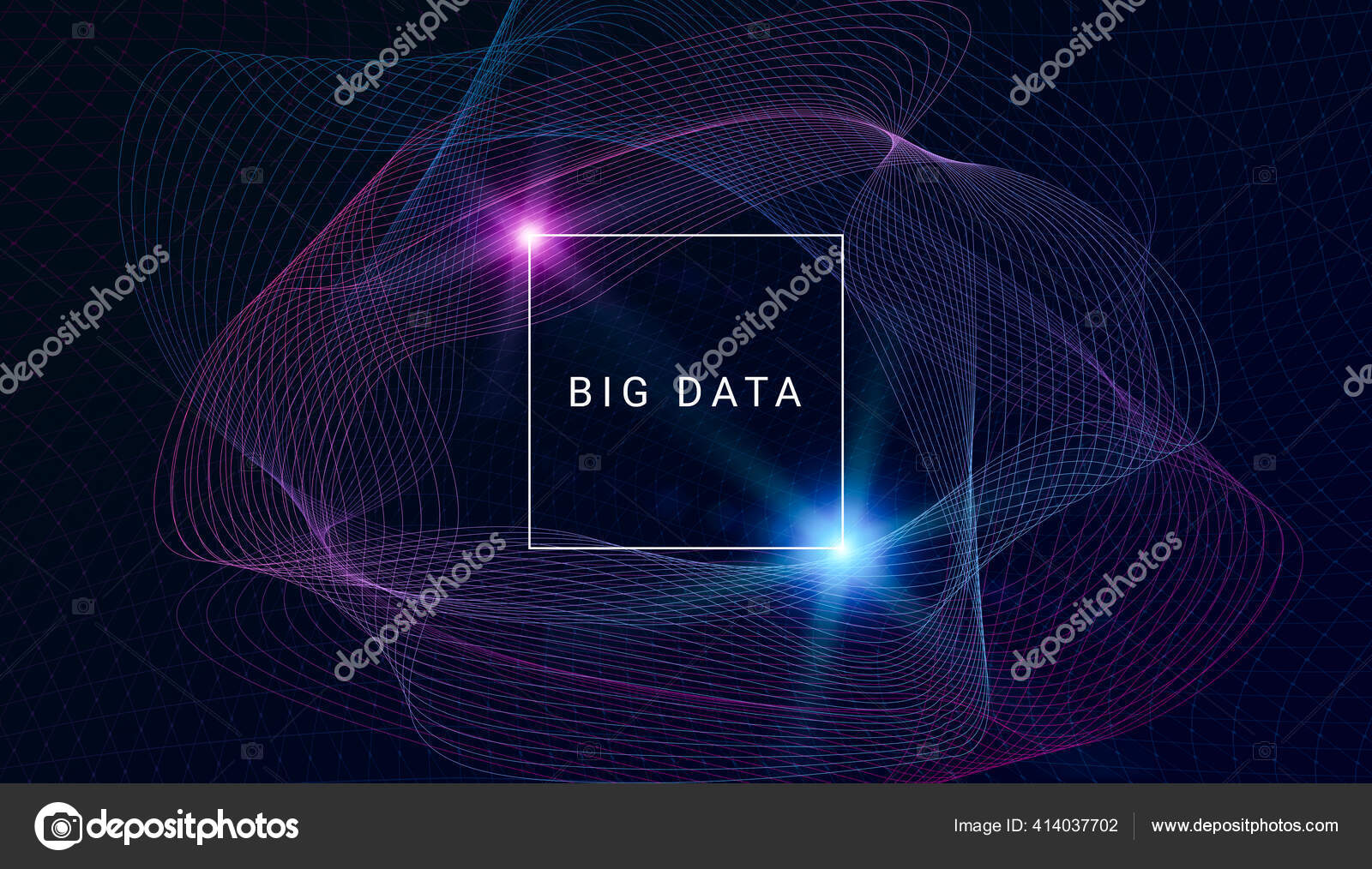 Abstract Background For Big Data Technology Concept With Digital Waves And Mesh — Stock Photo ...