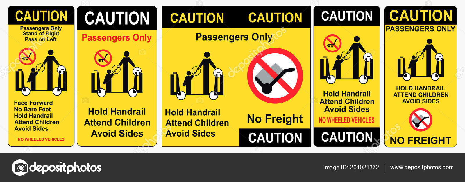 Set Escalator Safety Sign Easy Modify Stock Vector by ©coolvectormaker ...