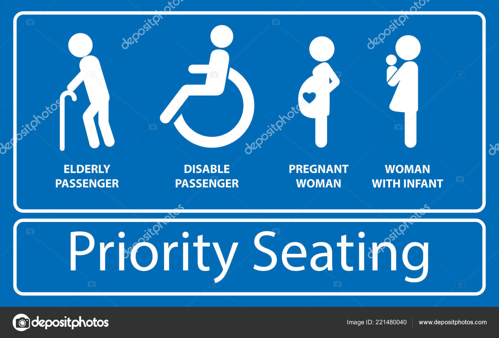 Priority Seat Sticker Using Public Transportation Bus Train Mass Rapid ...