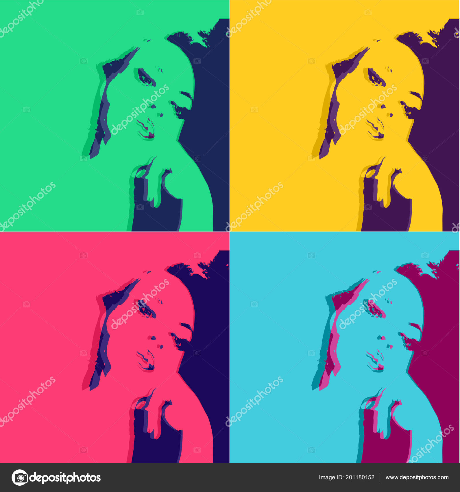 Pop Art Girl Poster Background Stock Illustration by ©RaleLav #201180152