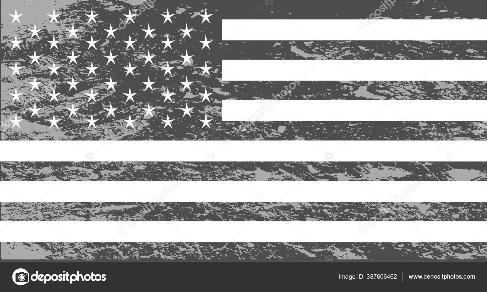 Bandera Americana Estados Unidos Fondo Grunge Blanco Negro Vector de ...