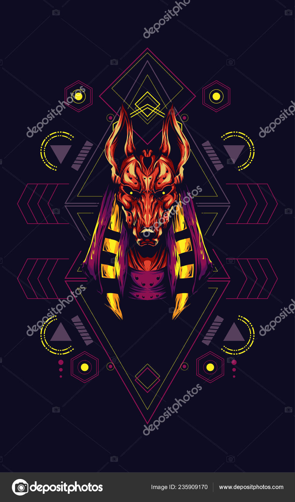 Anubis Sacred Geometry Artwork Stock Illustration by ©secondsyndicate ...