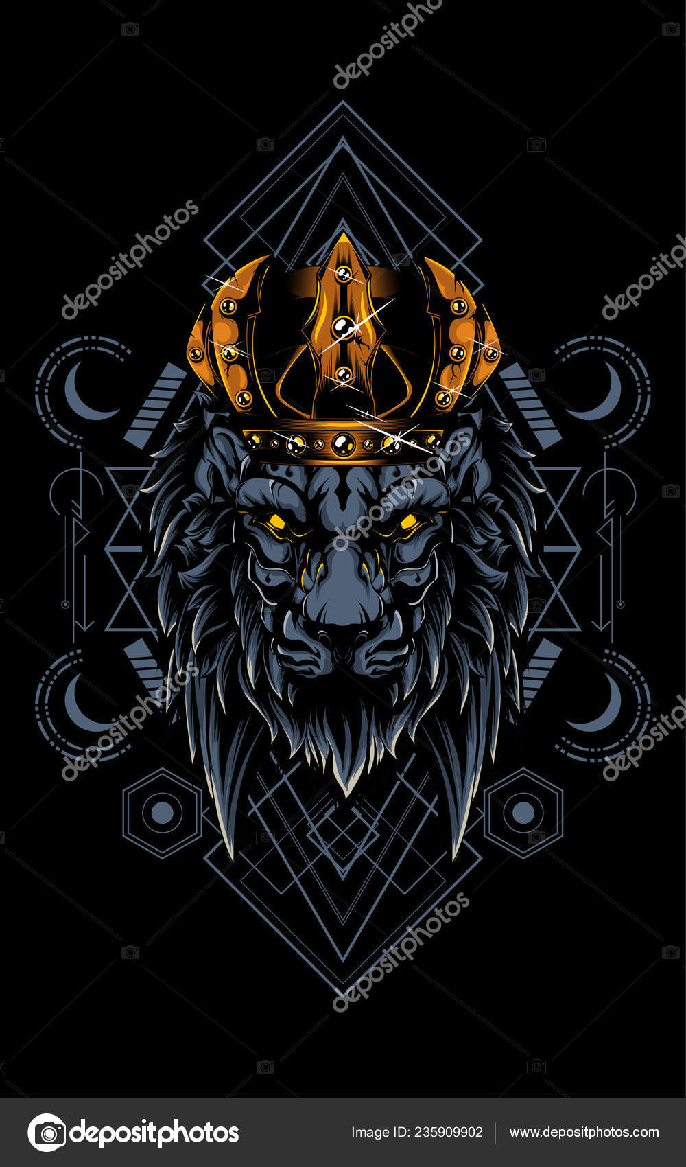 King Lion Sacred Geometry — Stock Photo © secondsyndicate #235909902