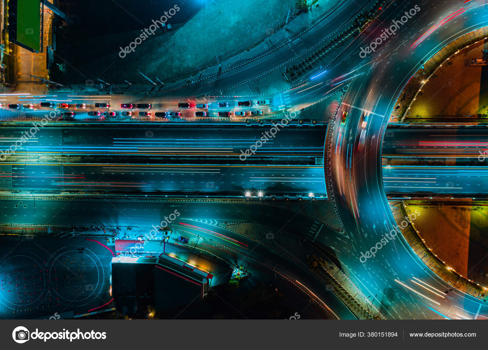 Expressway Top View Road Traffic Important Infrastructure Thailand ...